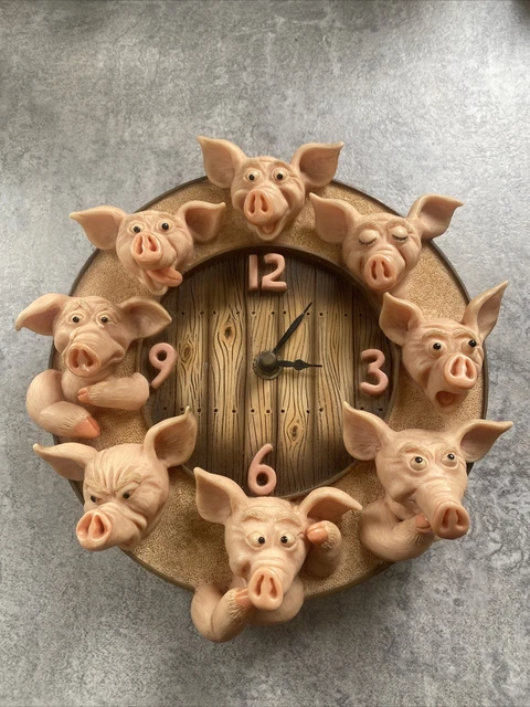 RARE PIGGIN PIGS Collectible Wall Clock By David Corbridge(see ...