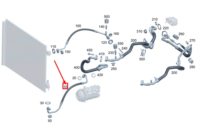 MERCEDES-BENZ C W206 A/C Refrigerant Pipe A2068302204 NEW GENUINE £69. ...