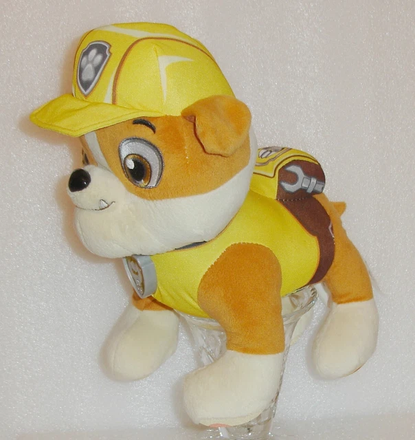 MASSIVE PAW PATROL Rubble Talking Soft Toy Pup RARE Light-Up Spin ...