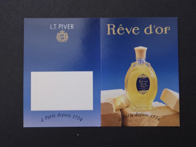 ANCIENNE CARTE PARFUMÉE calendrier 1995 REVE D'OR LT PIVER Paris EUR 7 ...
