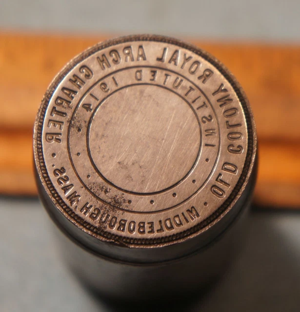 ANTIQUE MIDDLEBURG MA Old Colony Chapter RAM MASONIC PENNY Stamping Die ...