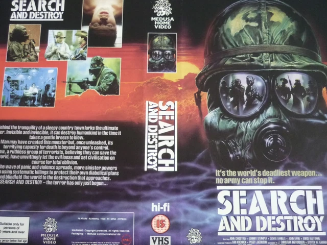 REPLACEMENT VHS VIDEO Sleeve Cover & Case big box SEARCH AND DESTROY ...