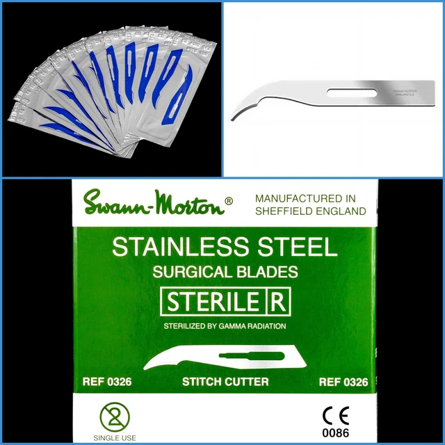 10PCS SWANN MORTON Stainless Steel Stitch Cutter Sterile Surgical ...