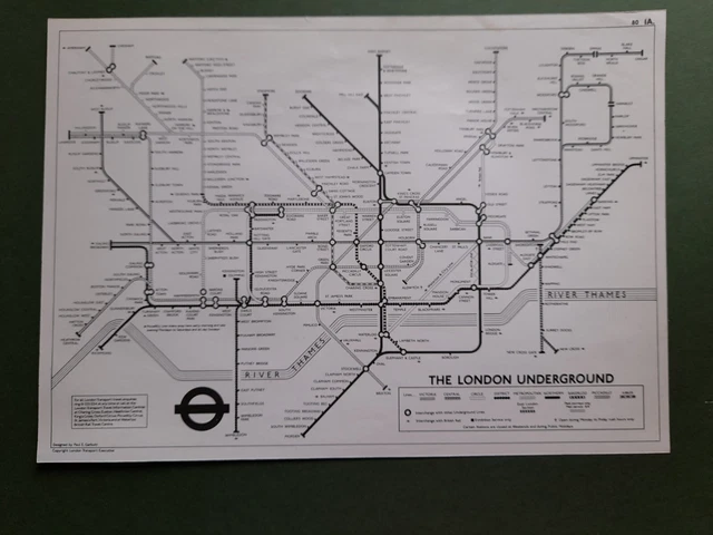 LONDON UNDERGROUND TUBE MAP DATED 1950 GEOGRAPHIA ATLAS 7"x9" £7.99 ...
