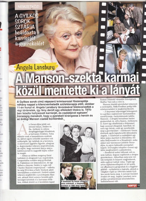 ANGELA LANSBURY, TAYLOR SWIFT, LILY ALLEN, BONO U 2 Hungarian magazine ...