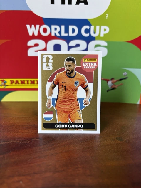 PANINI FIFA WORLD Cup 2026 Extra Sticker Gold Cody Gakpo Netherlands £ ...