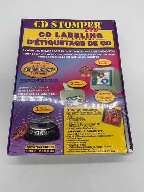 CD STOMPER PRO CD Labeling System Kit Software Labels Applicator Boxed ...