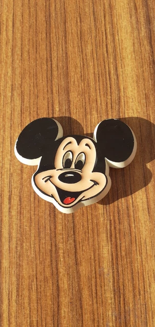 VINTAGE 80'S DISNEY Mickey Mouse Head Figural Plastic Pinback Pin EUR ...