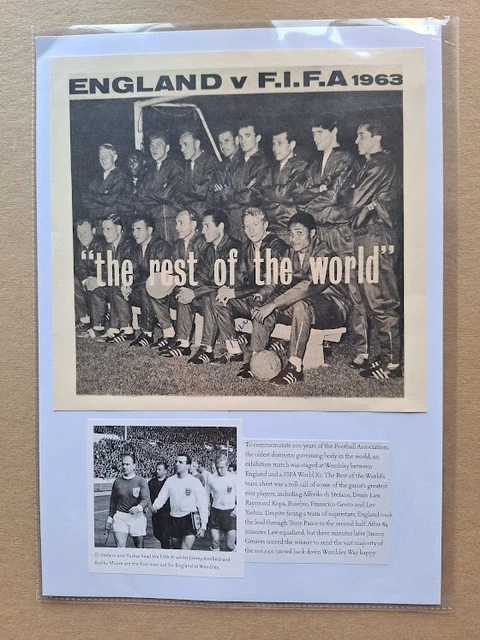 FIFA 1963 REST Of The World Photocard Handsigned Yashin Baxter Law ...