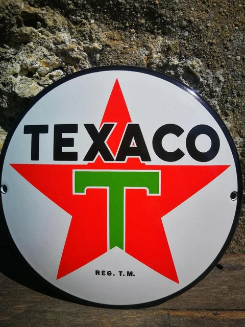 TEXACO ENAMEL SIGN no Yacco Shell Esso Gulf Caltex Enamel Plate £45.29 ...