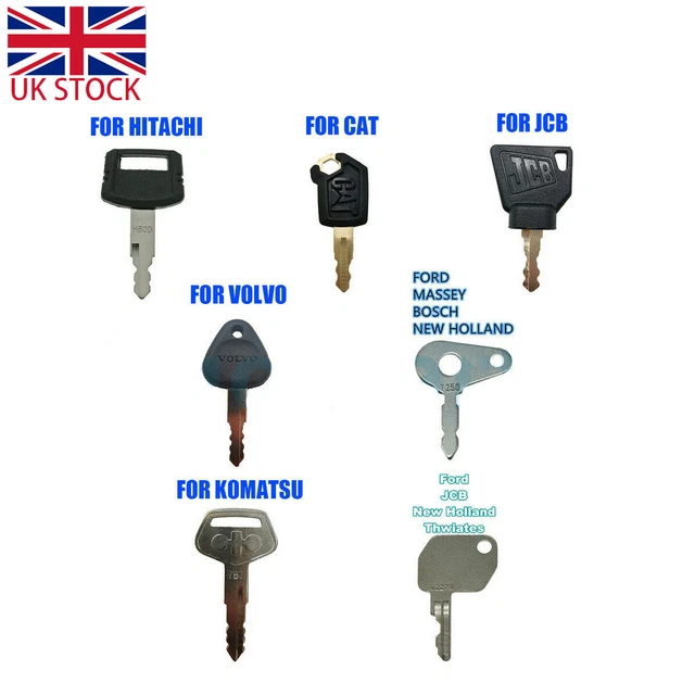 7 MASTER PLANT Key Excavator Dumper Thwaites CAT JCB Komatsu Volvo ...