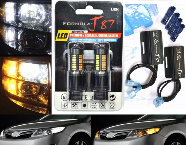 LED SWITCHBACK LIGHT 4014 White Amber 7444 Bulbs Resistors Front Turn ...