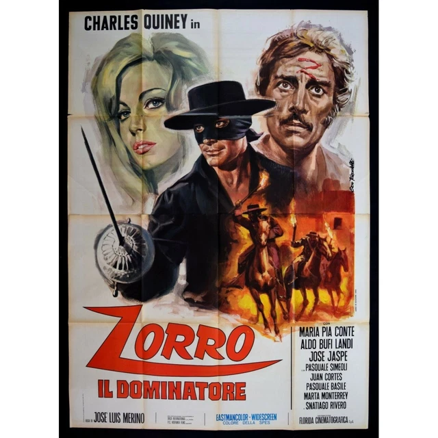 M129 MANIFESTO 4F Zorro Il Dominateur Charles Quiney Maria Pia Conte ...