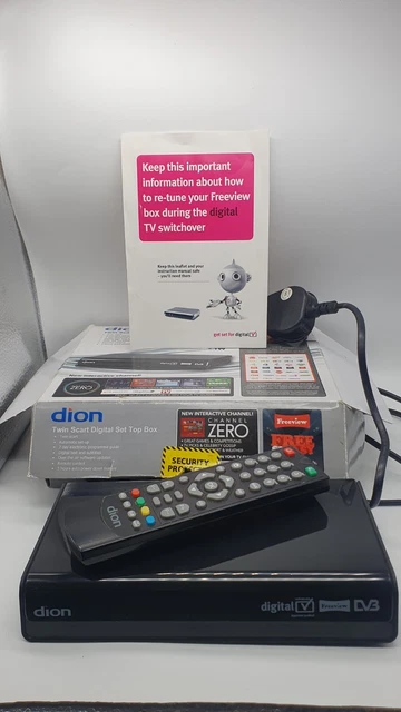 VINTAGE DION FREEVIEW STB2AW09 TWIN SCART DVB Digital TV Set Top Box ...