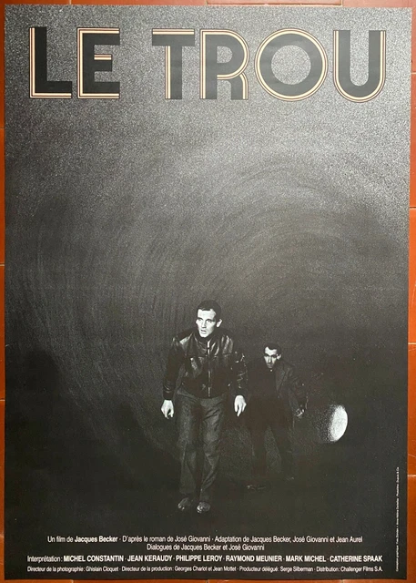 AFFICHE LE TROU Michel Constantin JACQUES BECKER André Bervil 60x84cm ...
