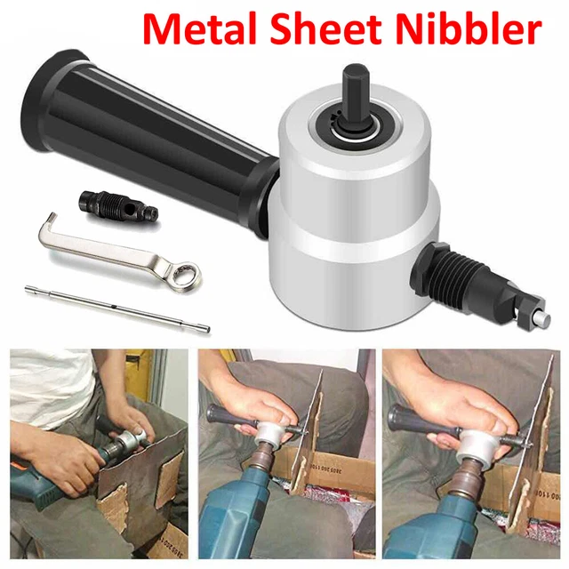 DOUBLE HEAD SHEET Metal Cutter Nibbler Cutting Tool Saw Power Drill ...
