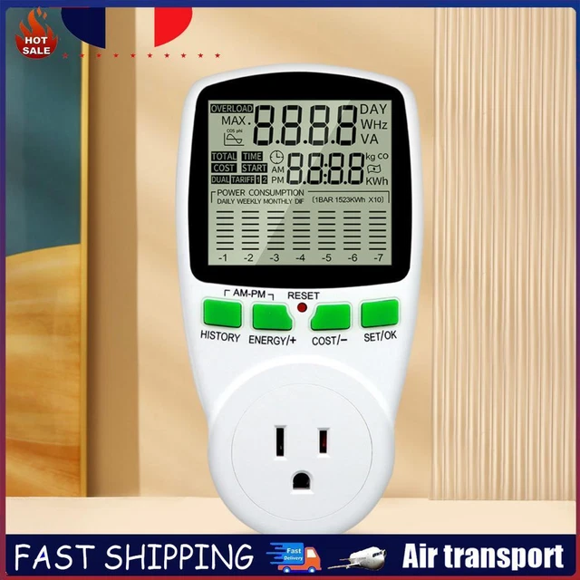 Electricity Usage Monitor 0 000kwh 9999kwh Ac Power Meter Socket For Watt Meter Eur 13 43