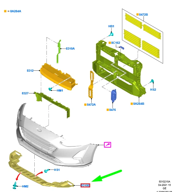 FORD FOCUS MK4 Front Bumper Lower Air Deflector 2246688 NEW GENUINE £ ...