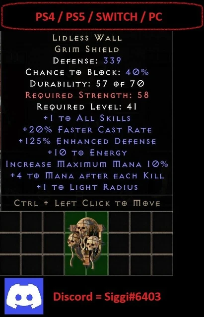 DIABLO 2 RESURRECTED D2R Lidlose Wand / Lidless Wall PS4/PS5/SWITCH/PC ...