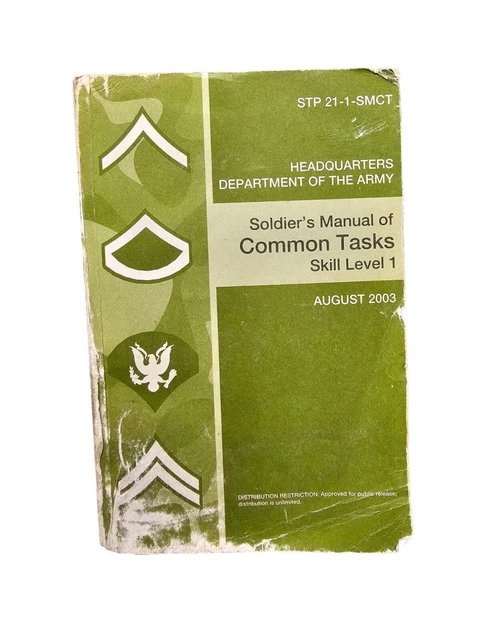 U.S. ARMED FORCES Soldiers Manual Of Common Tasks Skill Level 1 $14.99 ...