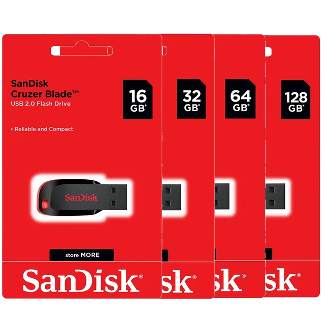SANDISK CRUZER BLADE USB 16Gb 32GB 64GB 128GB Flash Drive for Windows ...