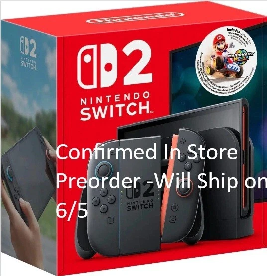 NINTENDO SWITCH 2 Mario Kart World Bundle PRE-ORDER CONFIRMED Pickup ...