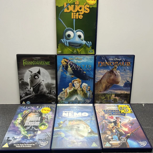 WALT DISNEY DVD Bundle X 7 Childrens Animation Films, Nemo, Bugs Life ...