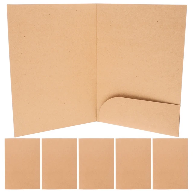 10PCS A4 SIMPLE File Folder Kraft Paper Folder Single Slot Document ...