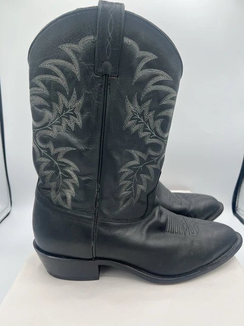 TONY LAMA BLACK Stallion Round Toe Cowboy Mens 12 EEE Black WESTERN ...