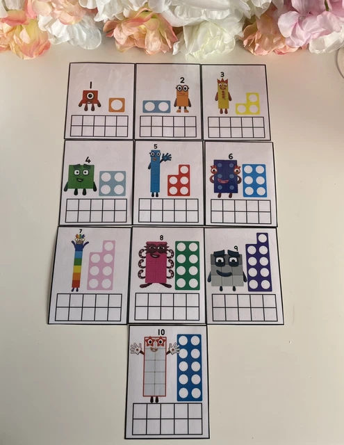 CBEEBIES NUMBERBLOCKS & Matching Numicon Laminated Tens Frames ...