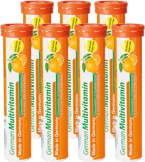 GERMAN MULTIVITAMIN DRINK Effervescnet Tablets 140 Servings Orange ...