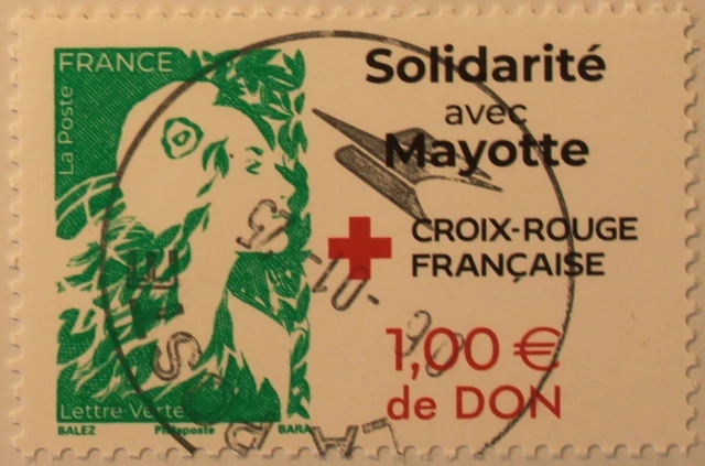 FRANCE 2025 OBLITÉRÉ Croix Rouge 2024 " Solidarité avec Mayotte ...