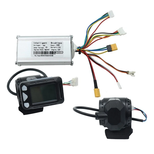 4X (24V 250W Controller Elettroscooter + Kit Display LCD, Fibra di ...