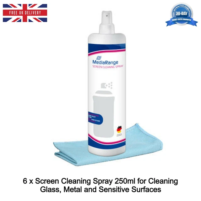 6 UNITS SCREEN Cleaning Liquid 250ml for Cleaning Glass Metal Sensitive ...