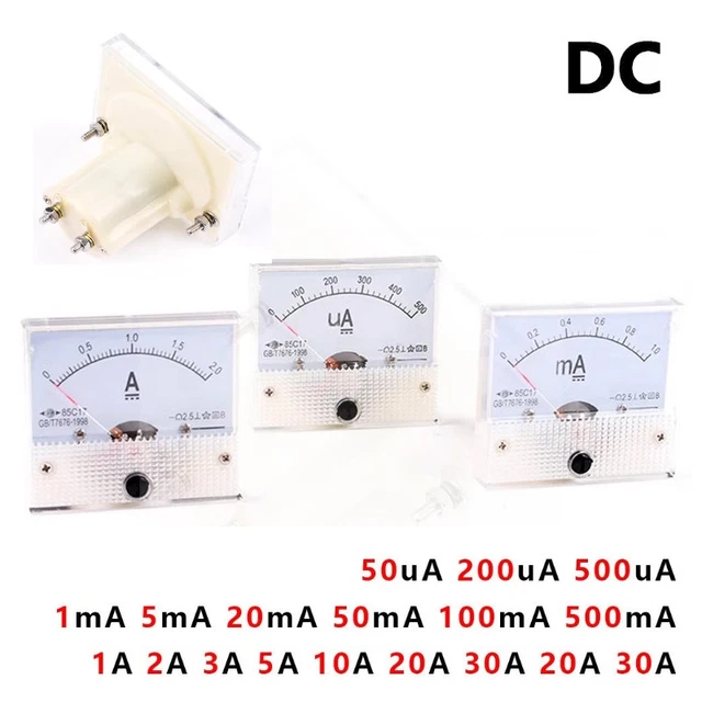 AMMETER 0-30A DC Analog Current Panel Meter uA mA Amp Ampere Gauge ...