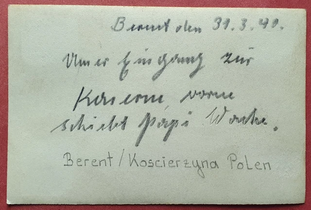 FOTO EINGANG ZU Kaserne in Berent / Koscierzyna Polen 1940 Wehrmacht ...