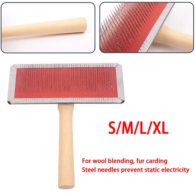 HAND CARDERS HANDLE Shedding Wool Carding Combs Felting Preparation £3. ...