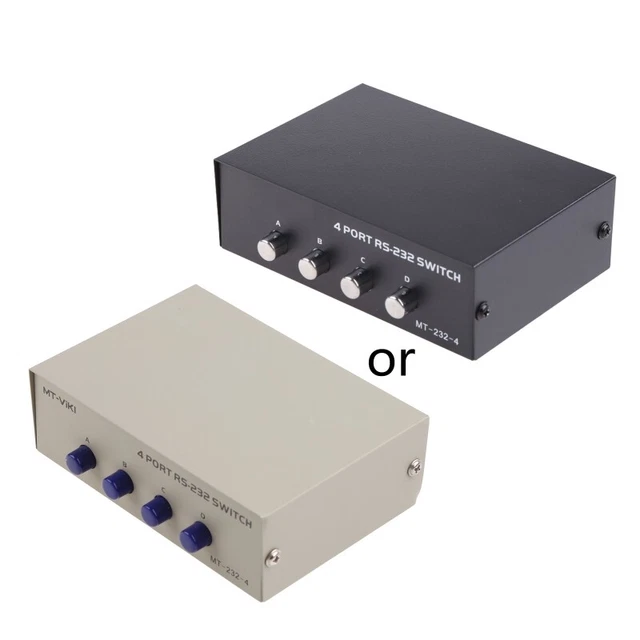 DB9 PIN SERIAL RS232 Switch Manual 4 Ports Data Sharing Switcher for ...
