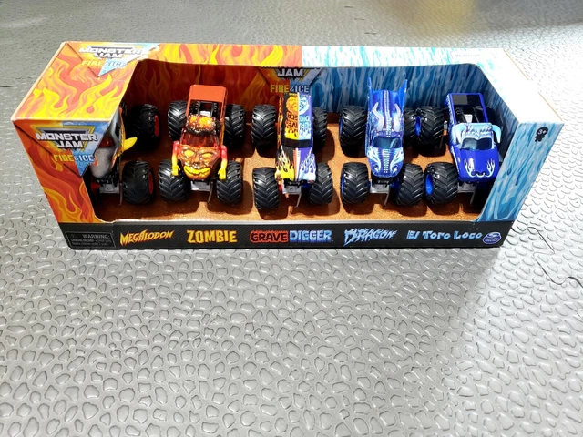MONSTER JAM FIRE And Ice 5-Pack 2020 Walmart Exclusive SPECIAL grave ...