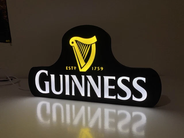 GUINNESS ILLUMINATED WALL LED USB Light Box Pub Sign, Man cave, Bar £39 ...