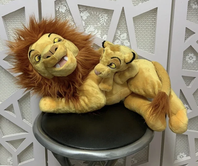 DISNEY PARKS THE Lion King SIMBA and Dad Mufasa Lying Plush Toy ...