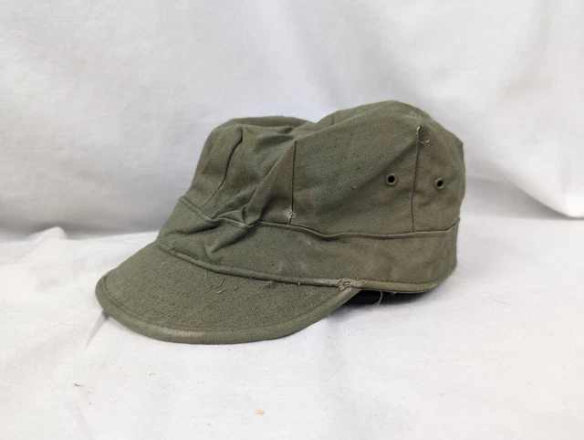 WWII US ARMY HBT Herringbone Twill Hat Cap Early Short Brim 1942 size 7 ...