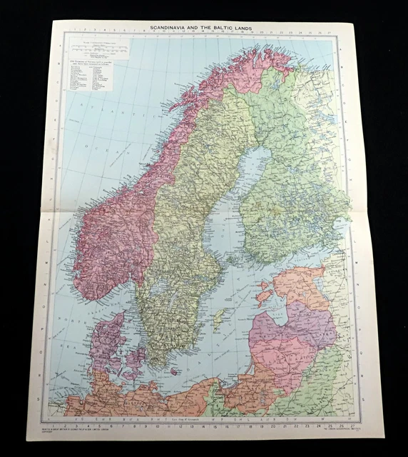 WW2 MAP NORWAY Scandinavia Sweden Baltic Region Wartime War Geography ...