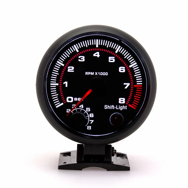 3.75&/95MM UNIVERSAL 0-8000RPM Car Tachometer Tacho Gauge Meter LED ...