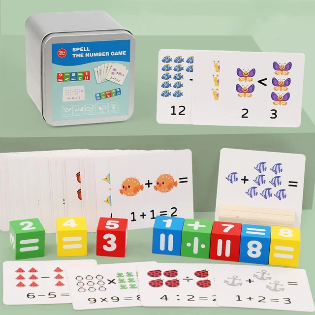 MALLETTE DE RANGEMENT pour jeu de mathématiques, jeu assorti, 54 cartes ...