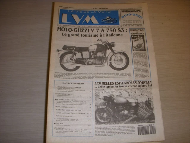 LA VIE DE La Moto Lvm 111 02.93 Moto Guzzi V7 A 750 S3 Expo Solex Les ...