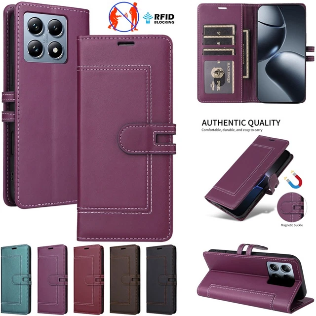 FOR XIAOMI 15T Pro 14T Redmi Note 14 13 Magnetic Case Leather Wallet ...
