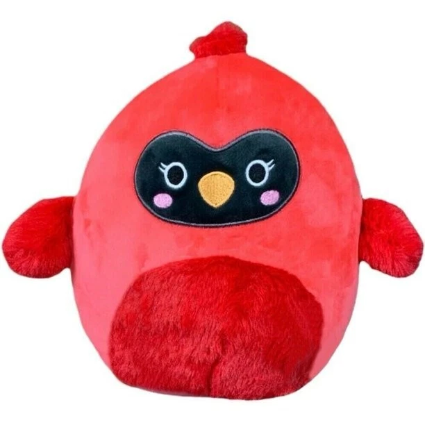 SQUISHMALLOWS OFFICIAL KELLYTOY Cazlan The Red Cardinal Bird Squishy 16 ...
