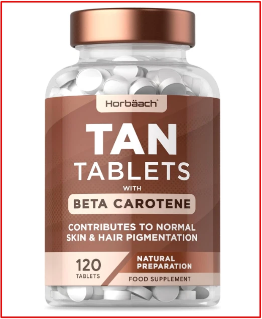 TANNING TABLETS | With Beta Carotene, L-tyrosine & Copper | 120 Count ...