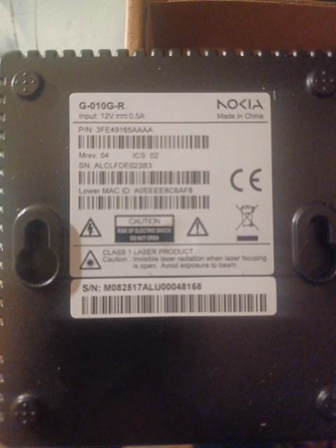 NOKIA-ONT G-010G-R OPENREACH Glasfaser GPON Terminal Optical Converter ...